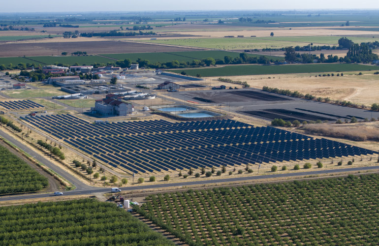 The 5-megawatt solar project at the wastewater treatment plant is ...